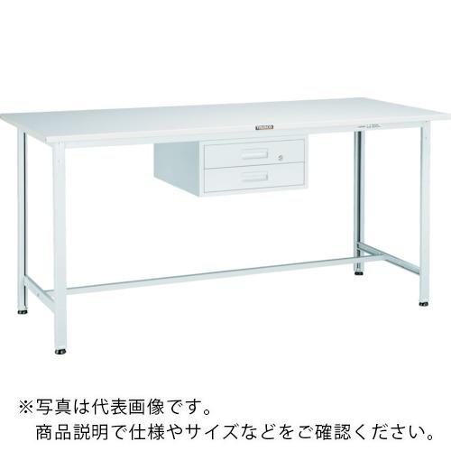 特長：仕分けに便利な2段引出し付です。引出しは使い勝手に応じて使いやすい位置に取り付けできます。仕様：天板材質：スチール間口(mm)：900奥行(mm)：600高さ(mm)：900脚部カラー：グリーン(無記号)アジャスターねじサイズ：M16...