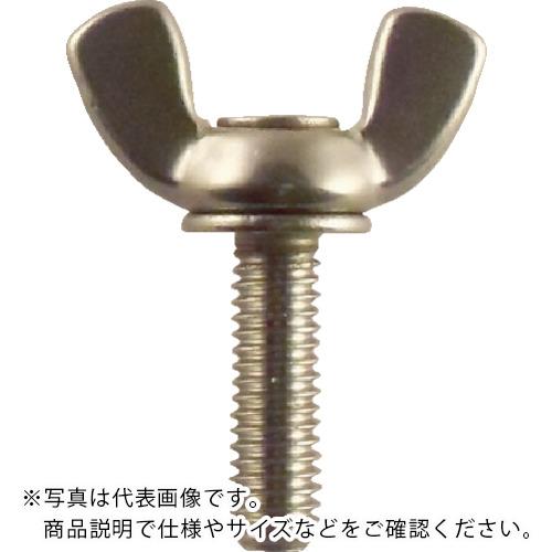 特長：圧造蝶ナットの技術を活かした蝶部を独自のセッティング技術でボルトにセットしています。保証トルクはJISに準拠しており、手で締めるねじとしては十分な強度があります。仕様：呼び径d：M4呼び径(L)：20羽根高H(mm)：11.8羽根幅D...