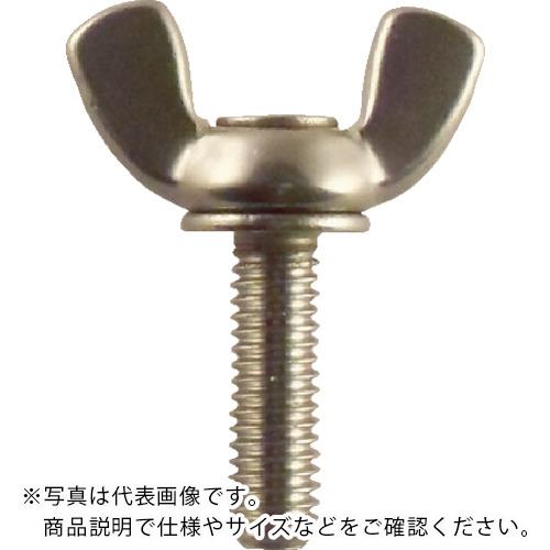 特長：圧造蝶ナットの技術を活かした蝶部を独自のセッティング技術でボルトにセットしています。保証トルクはJISに準拠しており、手で締めるねじとしては十分な強度があります。仕様：呼び径d：M5呼び径(L)：12羽根高H(mm)：11.8羽根幅D...