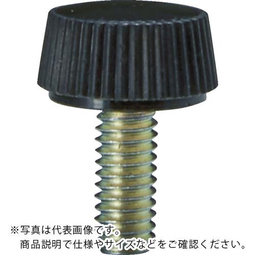 特長：手で締められるねじです。110℃の優れた耐熱性です。用途：照明器具、ディスプレイ器具、電気機器、一般機械、事務用機器等。仕様：頭部径(mm)：11頭部厚さ(mm)：5.3表面処理：三価クロメート色：黒呼び径d：M4呼び径L：10ねじピ...