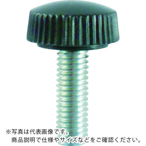 特長：手で締められるねじです。110℃の優れた耐熱性です。用途：照明器具、ディスプレイ器具、電気機器、一般機械、事務用機器等。仕様：頭部径(mm)：14色：黒色呼び径d：M4呼び径L：8.5ねじピッチ(mm)：0.7パッケージ：ボルトンパッ...