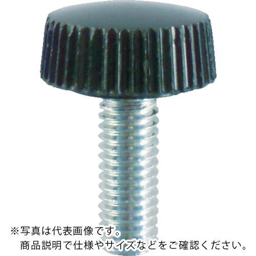 特長：手で締められるねじです。110℃の優れた耐熱性です。用途：照明器具、ディスプレイ器具、電気機器、一般機械、事務用機器等。仕様：頭部径(mm)：17色：黒色呼び径d：M5呼び径L：15ねじピッチ(mm)：0.8パッケージ：ボルトンパック...