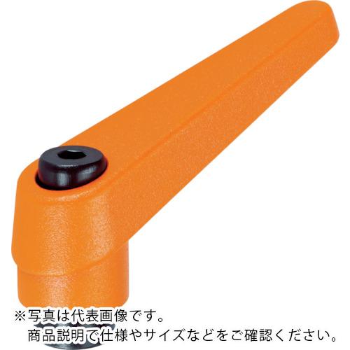 特長：位置調節付クランピングレバーです。レバーを引き上げると内部の噛み合いが離れ任意の位置に動かすことができ、レバーを離せば噛み合います。仕様：ねじ寸法：M12×1.75ねじ深さ(mm)：17回し半径(mm)：89めねじタイプ材質／仕上：ね...