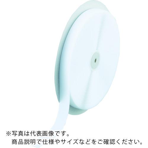 特長：繊維製品なので軽く、お好みのサイズにカットでき、縫製取付や加工が容易にできます。用途：さまざまな商品の固定に。仕様：色：白幅(mm)：16長さ(m)：25厚さ(mm)：1.9縫製取付タイプ材質／仕上：ポリエステル注意：途中継ぎ目が入る...