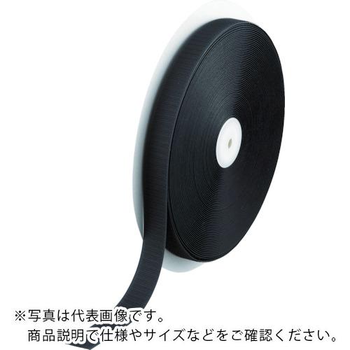 特長：繊維製品なので軽く、お好みのサイズにカットでき、縫製取付や加工が容易にできます。用途：さまざまな商品の固定に。仕様：色：黒幅(mm)：20長さ(m)：25厚さ(mm)：1.9縫製取付タイプ材質／仕上：ポリエステル注意：途中継ぎ目が入る...