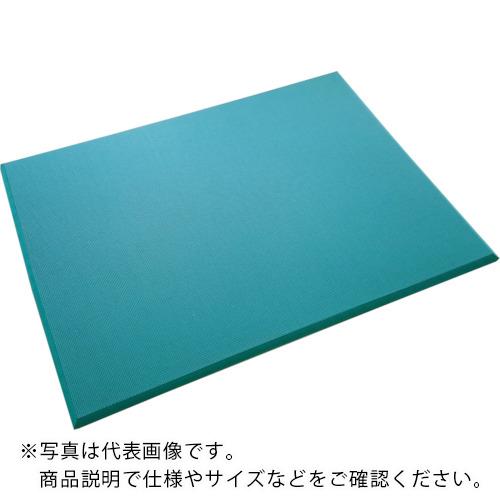 特長：優れたクッション性が体重負担を分散し、足腰の疲労を軽減します。耐油性、耐水性に優れております。用途：立ち仕事の疲労軽減用マット。仕様：色：グリーンサイズ長辺(mm)：900サイズ短辺(mm)：450厚さ(mm)：9材質／仕上：ニトリル...