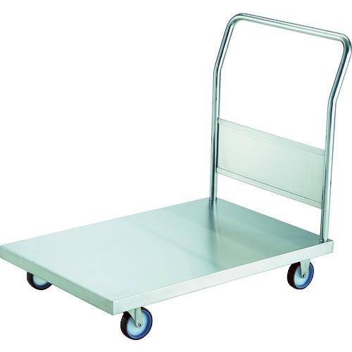 特長：荷台にしっかりと補強の入った、板厚1.5tの頑強な溶接式のSUS304製台車です。キャスターもSUS金具ですので、食品工場やクリーンルームで使用できます。用途：食品工場、研究所など。仕様：均等荷重(kg)：200長さ(mm)：900幅...