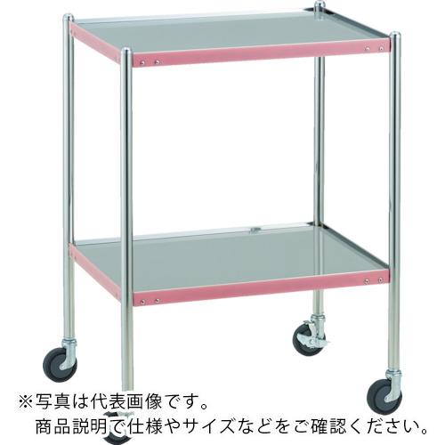 特長：抗菌ステンレスワゴンにパステルカラーの塩ビのラインを入れたワゴンです。用途や場所によって色による使い分けができます。仕様：最大積載量(kg/台)：50均等積載量(kg/段)：30間口(mm)：450奥行(mm)：300高さ(mm)：8...