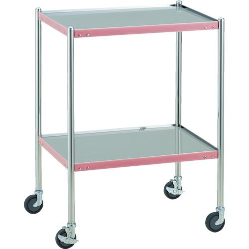 特長：抗菌ステンレスワゴンにパステルカラーの塩ビのラインを入れたワゴンです。用途や場所によって色による使い分けができます。仕様：最大積載量(kg/台)：50均等積載量(kg/段)：30間口(mm)：600奥行(mm)：450高さ(mm)：8...