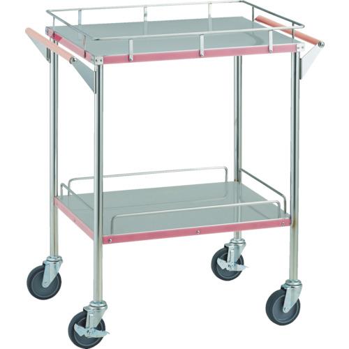 特長：抗菌ステンレスワゴンにパステルカラーの塩ビのラインを入れたワゴンです。用途や場所によって色による使い分けができます。仕様：最大積載量(kg/台)：50均等積載量(kg/段)：30間口(mm)：734奥行(mm)：450高さ(mm)：8...