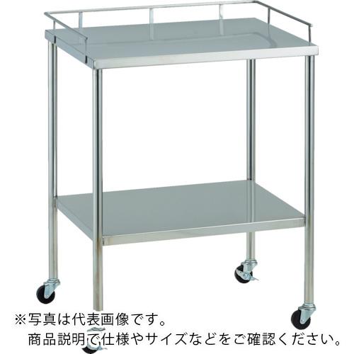 特長：清潔で堅牢なSUS304製溶接一体構造ワゴンです。用途：錆や汚れを嫌う場所での作業に。仕様：最大積載量(kg/台)：50均等積載量(kg/段)：30間口(mm)：450奥行(mm)：300高さ(mm)：750段数(段)：2支柱径(mm...