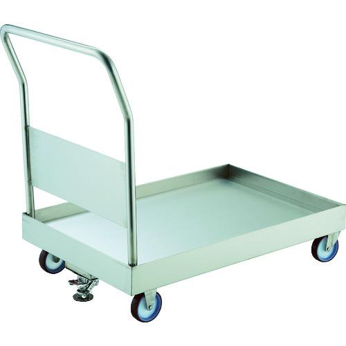 特長：荷台部が深さ50mmのオイルパン形状のSUS304製台車です。水漏れや荷物の落下を防止できます。ご使用環境に応じて、導電ウレタンかナイロンウレタン車輪、またハンドル側の固定キャスターにストッパー付タイプを選択できます。用途：食品工場、...