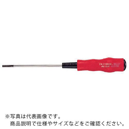 特長：滑りにくく使いやすいソフトグリップドライバーです。手によくフィットするソフトグリップです。先端にブラックポイント加工をしています。用途：各種ねじの取り付け、取り外しに。仕様：刃先：-4.0×0.5mm軸長(mm)：80全長(mm)：1...