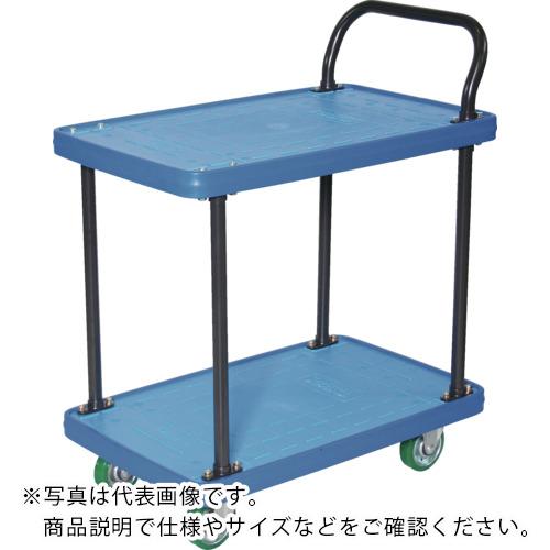 特長：荷台の全周に緩衝ゴムを巻き、ぶつけても傷を付けにくくしてあります。緩衝ゴムがテーブル面より約5mm高いためコボレ止めにもなっています。仕様：均等荷重(kg)：300色：ブルー長さ(mm)：906幅(mm)：616高さ(mm)：217ハ...