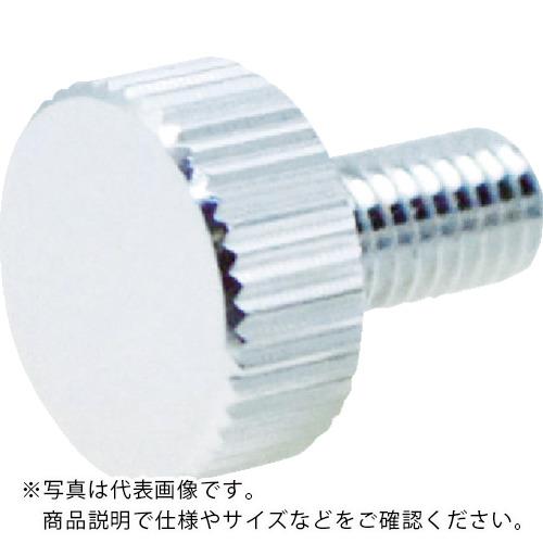 特長：装飾用の平小ねじです。縦目の入れたローレットの滑り止め効果により、締め付けを簡単に行うことができます。用途：化粧ねじとして。仕様：呼び径d：M6呼び径L：15頭部径(mm)：10厚さ(mm)：6材質／仕上：真鍮表面処理：クロームメッキ...