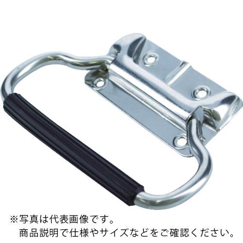 特長：ゴムグリップ付きでしっかり握れます。ばね付により、振動によるハンドルのガタつきがありません。用途：各種コンテナ、業務機器に。各種キャビネットなどに。仕様：幅(mm)：88高さ(mm)：47穴径(mm)：5.5参考使用荷重(kN)：0....