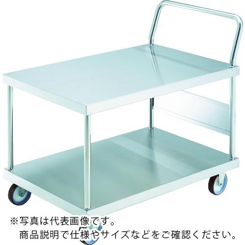 特長：溶接構造のSUS製の2段式台車です。本体およびキャスター金具までSUS304製ですので、食品工場やクリーンルームに使用できます。用途：食品工場、研究所など。仕様：均等荷重(kg)：200長さ(mm)：1200幅(mm)：750高さ(m...