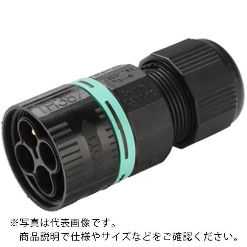 特長：コンパクトなサイズでスタイリッシュなデザインの丸形防水コネクタです。プラグ側(オス)のみのIP68防水中継コネクタです。仕様：極数：3P色：ブラック保護等級：IP68使用温度範囲(℃)：-40〜+125適合電線：φ7〜φ12保護等級 ...