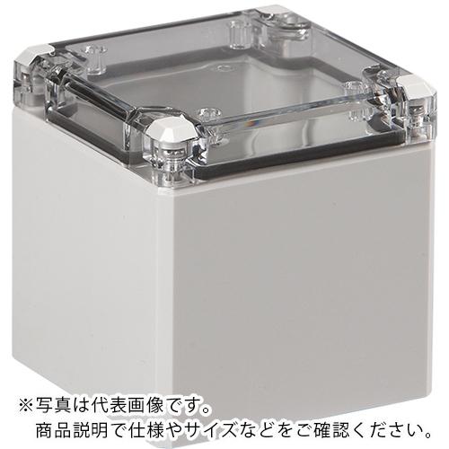 特長：保護等級IP65の防水・防塵ポリカーボネートボックスです。軽量で耐衝撃性に優れています。トップカバー内側にも取付ボスが付いていますので部品などの取付けにご利用下さい。仕様：Rohs対応品IP65材質／仕上：ポリカーボネート　●代表画像...