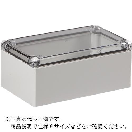 特長：保護等級IP65の防水・防塵ポリカーボネートボックスです。軽量で耐衝撃性に優れています。トップカバー内側にも取付ボスが付いていますので部品などの取付けにご利用下さい。仕様：Rohs対応品IP65材質／仕上：ポリカーボネート　●代表画像...