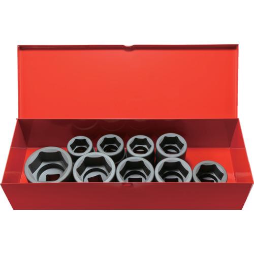 特長：使用頻度の高いサイズでセット組をしました。狭い箇所での使用にも最適な薄肉、軽量設計です。仕様：差込角(mm)：19.0対辺寸法(mm)：24、26、27、30、32、35、36、41、46対辺形状：6角セット内容(点)：9ソケット内容...