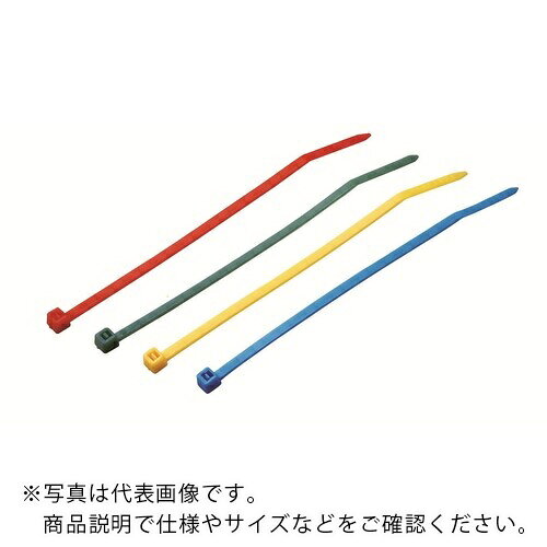 特長：簡単結束に便利です。仕様：色：アソート幅(mm)：2.5長さ(mm)：100厚さ(mm)：1最大結束径(mm)：22引張強度(N)：79全長(mm)：100最大結束内径(mm)：22引張強度(kg)：8.1使用温度範囲：-40℃〜+8...