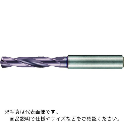 特長：内部給油方式によりノンステップで高能率穴あけ加工が可能です。用途：一般鋼、合金鋼、ステンレス、鋳鉄用。仕様：切削径DC(mm)：12.8フルート長さLCF(mm)：60全長OAL(mm)：107接続径DCON(mm)：14先端角SIG...