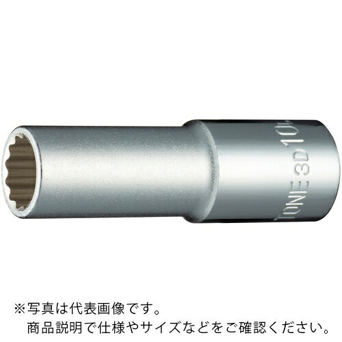 特長：ボルトが突き出したナットを回すのに最適です。深い箇所のナットにも最適です。12角は6角よりも、ボルト頭やナットに対して2倍差し込みやすく作業効率がアップします。用途：ボルト・ナットの締付け・緩め作業用。仕様：差込角(mm)：9.5対辺...