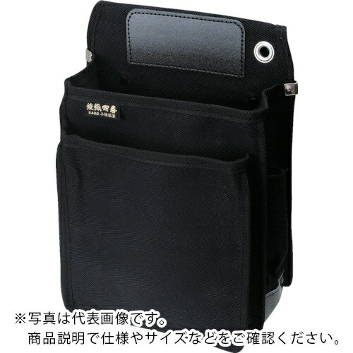 特長：丈夫な国産厚綿布を使用しています。パラフィン防水加工を施しています。ベルト通部分にヨレ止め付きです。用途：作業工具、電動工具等の収納に。仕様：色：黒形状：外線工事向電工用腰袋幅(mm)：215奥行(mm)：95高さ(mm)：300ベル...