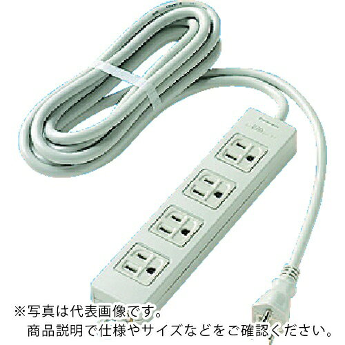 特長：マグネット付きOAタップで、机まわりやラックにしっかり固定できます。仕様：コンセント数：4個口ケーブル長(m)：3色：グレー幅(mm)：201.2奥行(mm)：44高さ(mm)：26定格電圧(V)：125定格電流(A)：15定格容量(...