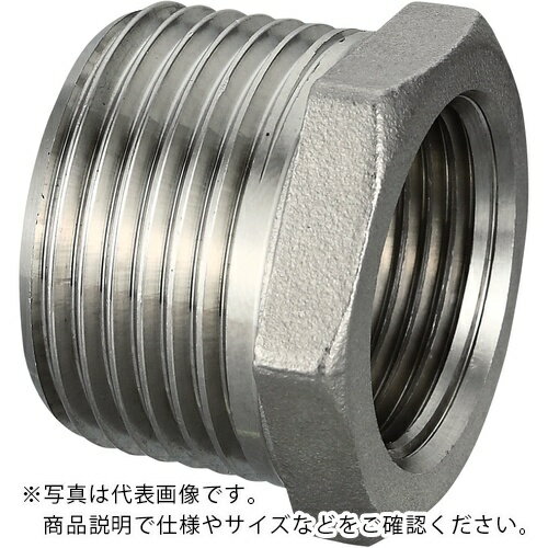 特長：テーパおねじ、テーパめねじ（R×Rc）ねじのサイズ変換に使用します。用途：冷温水・油・エアー・蒸気・ガス（可燃性・毒性以外）用。仕様：呼び径A：20×10呼び径B：3/4×3/8L(mm)：24使用温度範囲(℃)：-20〜220φd(...