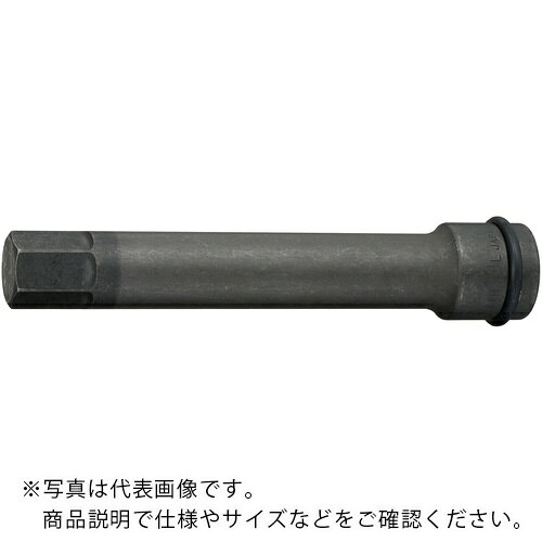 特長：インパクトレンチなどの動力工具用のソケットです。仮締め専用です。用途：六角穴付きボルト・ねじの締付け、緩め作業用。仕様：差込角(mm)：12.7対辺寸法(mm)：19全長(mm)：150適合ピン：PIN3522S(対辺5〜14mm)、...