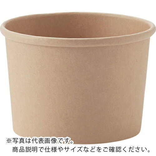 特長：ナチュラル感のあるおしゃれなクラフトのペーパーカップです。スープやお惣菜など、幅広いメニューのテイクアウト用として。アウトドアやレジャー、ホームパーティー等にもお薦めです。別売で「未晒フードカップ深型235／350ml用フタ」がありま...