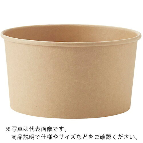 特長：ナチュラル感のあるおしゃれなクラフトのペーパーカップです。浅型で、サラダやお惣菜などのテイクアウト用として。アウトドアやホームパーティー等にもおすすめです。別売で「未晒フードカップ浅型500／750／1000ml用フタ」があります。※...