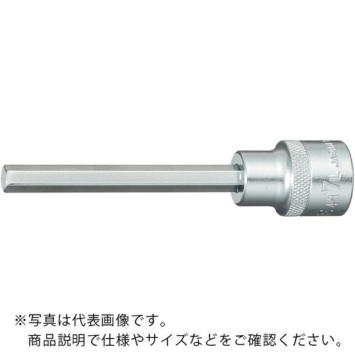 特長：ロングタイプのため、奥深い箇所の六角穴付ボルトの着脱に便利です。ロングタイプはスタンダードタイプより35〜43mm長くしていますので、奥深い箇所の六角穴付ボルトの着脱に便利です。早回しに便利なローレット加工仕上げです。仕様：差込角(m...