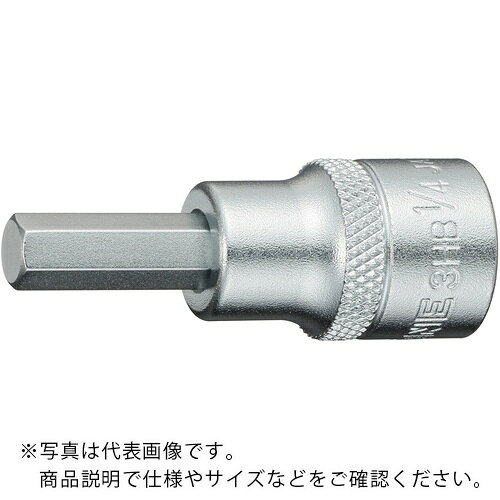 特長：ラチェットハンドルに差し込んで使用することにより、締め付けが素早く行えます。仕様：対辺寸法(インチ)：1/4差込角(mm)：9.5ビット長さ(mm)：18全長(mm)：45インチサイズ材質／仕上：構造用鋼　●代表画像について 商品によ...