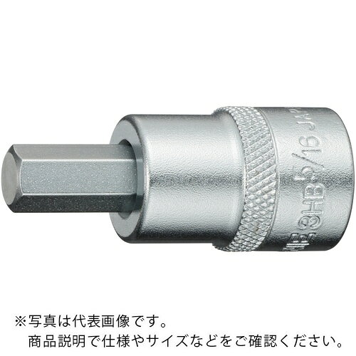 特長：ラチェットハンドルに差し込んで使用することにより、締め付けが素早く行えます。仕様：対辺寸法(インチ)：5/16差込角(mm)：9.5ビット長さ(mm)：16全長(mm)：45インチサイズ材質／仕上：構造用鋼　●代表画像について 商品に...