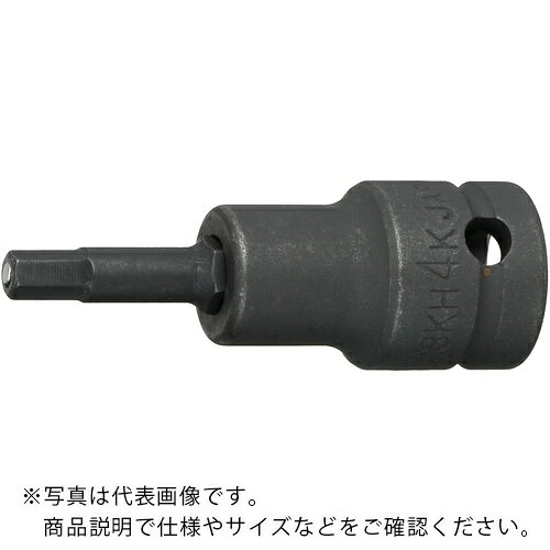 特長：仮締め専用です。インパクトレンチなどの動力工具でも使用可能です。仕様：差込角(mm)：9.5対辺寸法(mm)：4ビット長さ(mm)：19全長(mm)：48対辺(mm)：4先端マグネット付適合ピン：PIN3015S(対辺4、5mm)、P...