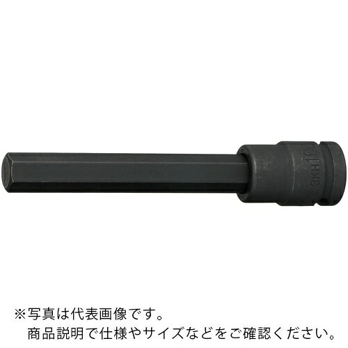 特長：強力タイプのロングヘキサゴンソケットです。インパクトレンチなどの動力工具でも使用可能です。仕様：差込角(mm)：9.5対辺寸法(mm)：10ビット長さ(mm)：71全長(mm)：100対辺(mm)：10適合ピン：PIN3015S(対辺...