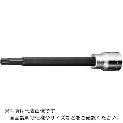 特長：いじり防止のロングタイプです。早回しに便利なローレット加工仕上げです。用途：T型トルクスねじの締付け、緩め作業用。仕様：呼びNo.：T40先端寸法(mm)：6.6差込角(mm)：9.5全長(mm)：125ビット長さ(mm)：96材質／...