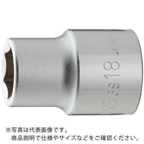 特長：スタンダードタイプの対辺六角形状です。差し込み後、トルクをかけてもナメにくくなっています。用途：ボルト・ナットの締付け・緩め作業用。仕様：差込角(mm)：19.0対辺寸法(mm)：18全長(mm)：50対辺形状：6角対辺(mm)：18...