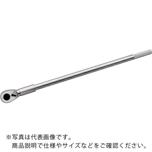 特長：スタンダードな小判形ラチェットハンドルです。歯数40枚のギアを採用し、送り角度は9°です。ハンドルを長くし、力を掛けやすくしています。用途：汎用工具仕様：歯数(枚)：40差込角(mm)：凸19.0全長(mm)：1000ヘッド部幅(mm...