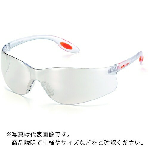 特長：飛来物、浮遊粉じん、液体飛まつなどから目を保護します。超軽量22gです。耐衝撃性に優れたポリカーボネート基材に、ハードコート・シルバーミラーコートを施したレンズです。用途：クリアレンズで普段使いに仕様：フレーム色：クリア幅(mm)：1...