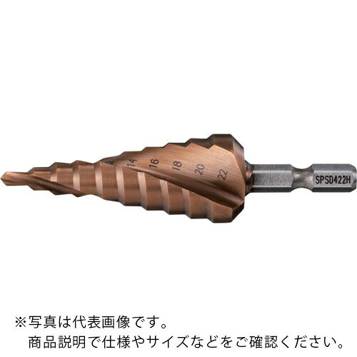 特長：窒化アルミクロムコーティングを施しているので、切り粉の溶着を防ぎ、耐熱性と耐摩耗性に優れ、切れ味を持続します。スパイラル形状採用により、スクイ角が鋭角でストレート溝に比べて大幅に切れ味が向上先端は従来品と同じく切れ味の良いS型シンニン...