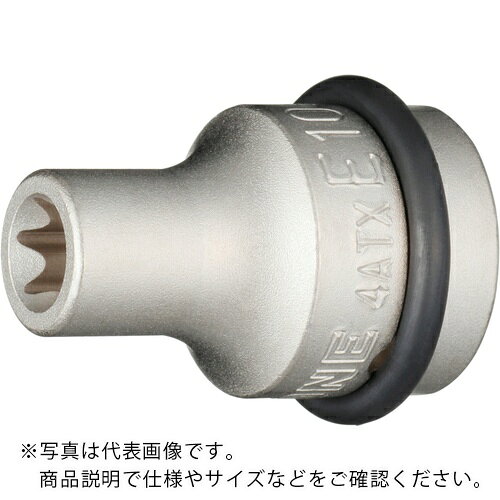 特長：E型形状です。外観品質と防錆力の向上を図った無電解メッキ仕様です。用途：E型トルクスねじの締付け、緩め作業用。仕様：差込角(mm)：12.7呼びNo.：E10先端寸法(mm)：14.0全長(mm)：38適合ピン：PIN3522S(E8...