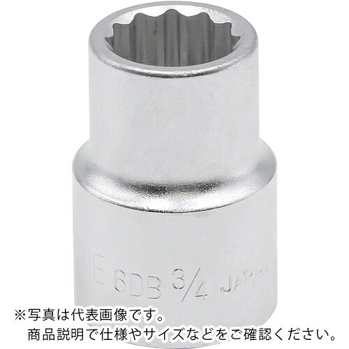特長：スタンダードタイプの対辺12角形状です。差し込み後、トルクをかけてもナメにくくなっています。インチサイズのソケットです。用途：ボルト・ナットの締付け・緩め作業用。仕様：差込角(mm)：19.0対辺寸法(インチ)：3/4全長(mm)：5...
