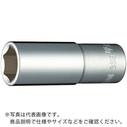 特長：ボルトが突出したナットを回すのに最適です。深い箇所のナットにも最適です。用途：ボルト・ナットの締付け・緩め作業用。仕様：差込角(mm)：9.5全長(mm)：54対辺形状：6角対辺寸法(インチ)：17/32インチサイズ材質／仕上：構造用...