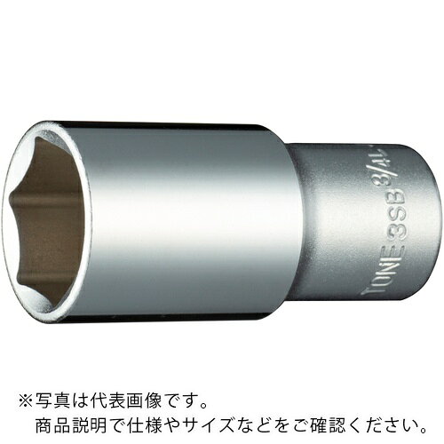 特長：ボルトが突出したナットを回すのに最適です。深い箇所のナットにも最適です。用途：ボルト・ナットの締付け・緩め作業用。仕様：差込角(mm)：9.5全長(mm)：54対辺形状：6角対辺寸法(インチ)：3/4インチサイズ材質／仕上：構造用鋼注...