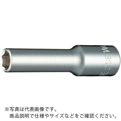 特長：ボルトが突出したナットを回すのに最適です。深い箇所のナットにも最適です。用途：ボルト・ナットの締付け・緩め作業用。仕様：差込角(mm)：6.35全長(mm)：51対辺形状：6角対辺寸法(インチ)：1/4インチサイズ材質／仕上：構造用鋼...