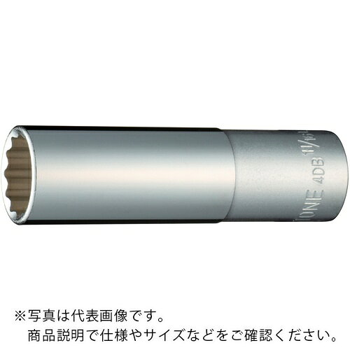 特長：ボルトが突き出したナットを回すのに最適です。深い箇所のナットにも最適です。用途：ボルト・ナットの締付け・緩め作業用。仕様：差込角(mm)：12.7全長(mm)：83対辺形状：12角対辺寸法(インチ)：11/16インチサイズ材質／仕上：...